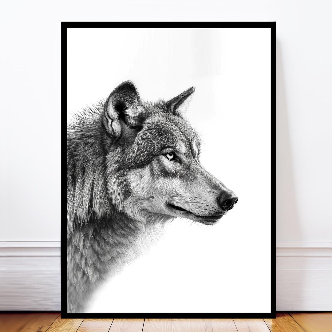 Arctic Grey Wolf Wall Art Print, Wildlife Animal Poster, Nature Decor ...