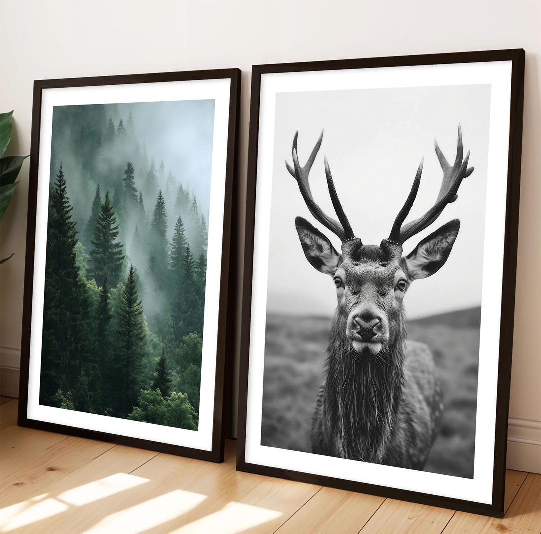 Stag Posters & Forest Prints, Deer Posters, Wildlife Lover Gift, Nature ...