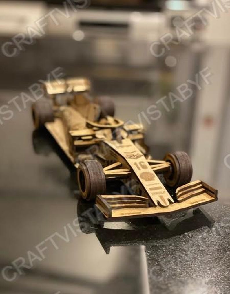 Laser Cut Ferrari SF1000 3D Wooden Vector Files | 3mm Wood Puzzle Model ...