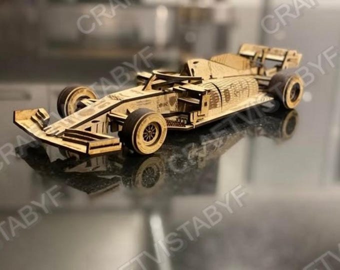 Laser Cut Ferrari SF1000 3D Wooden Vector Files | 3mm Wood Puzzle Model ...