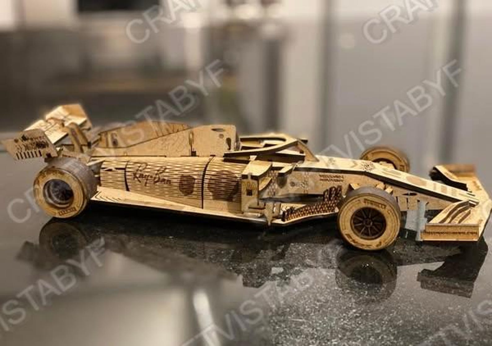Laser Cut Ferrari SF1000 3D Wooden Vector Files | 3mm Wood Puzzle Model ...