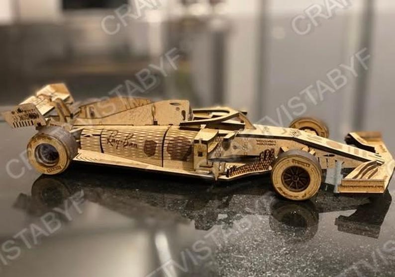 Laser Cut Ferrari SF1000 3D Wooden Vector Files | 3mm Wood Puzzle Model ...