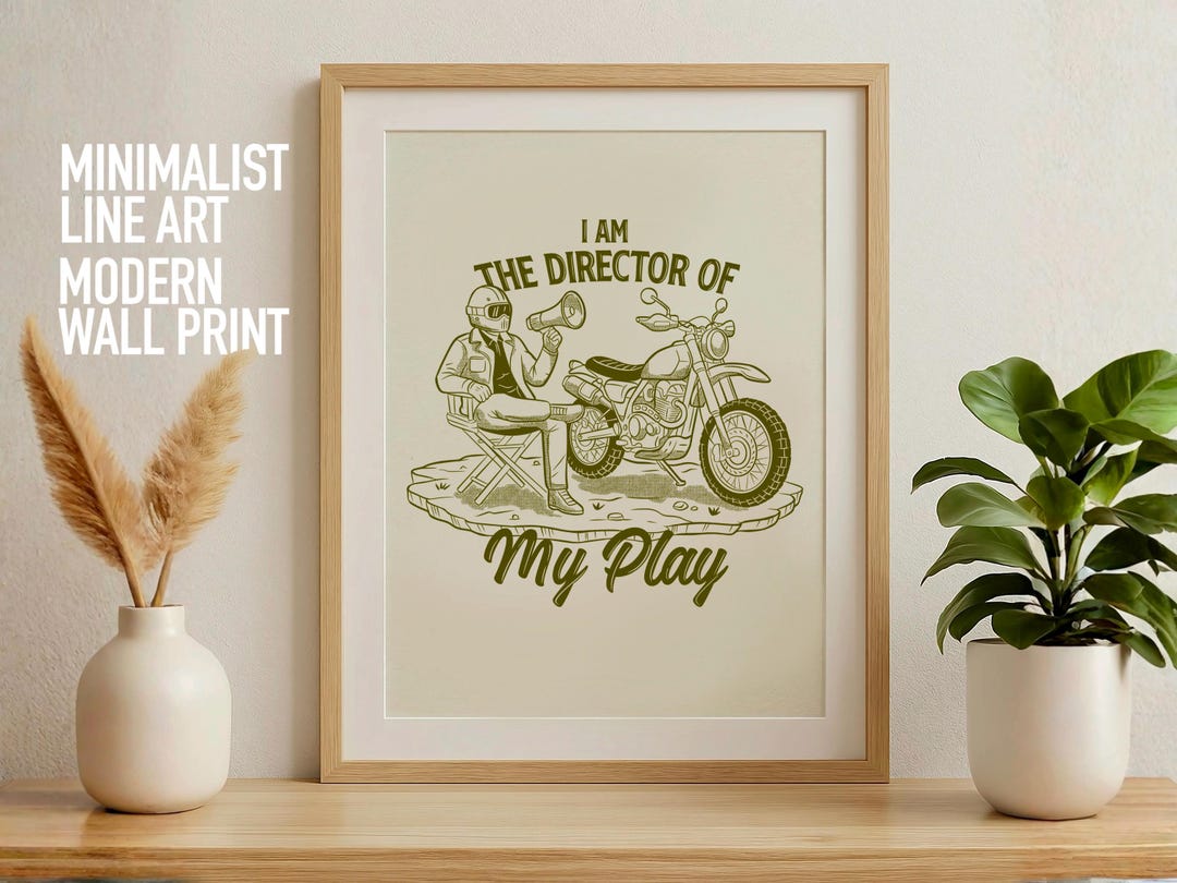 Retro Motorcycle Rider Illustration | Biker Line Art Poster | Cinematic ...