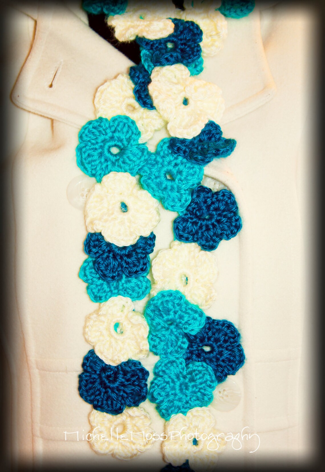 PDF PATTERN Crochet Flower Scarf Pattern CAN Sell Finished Items ...