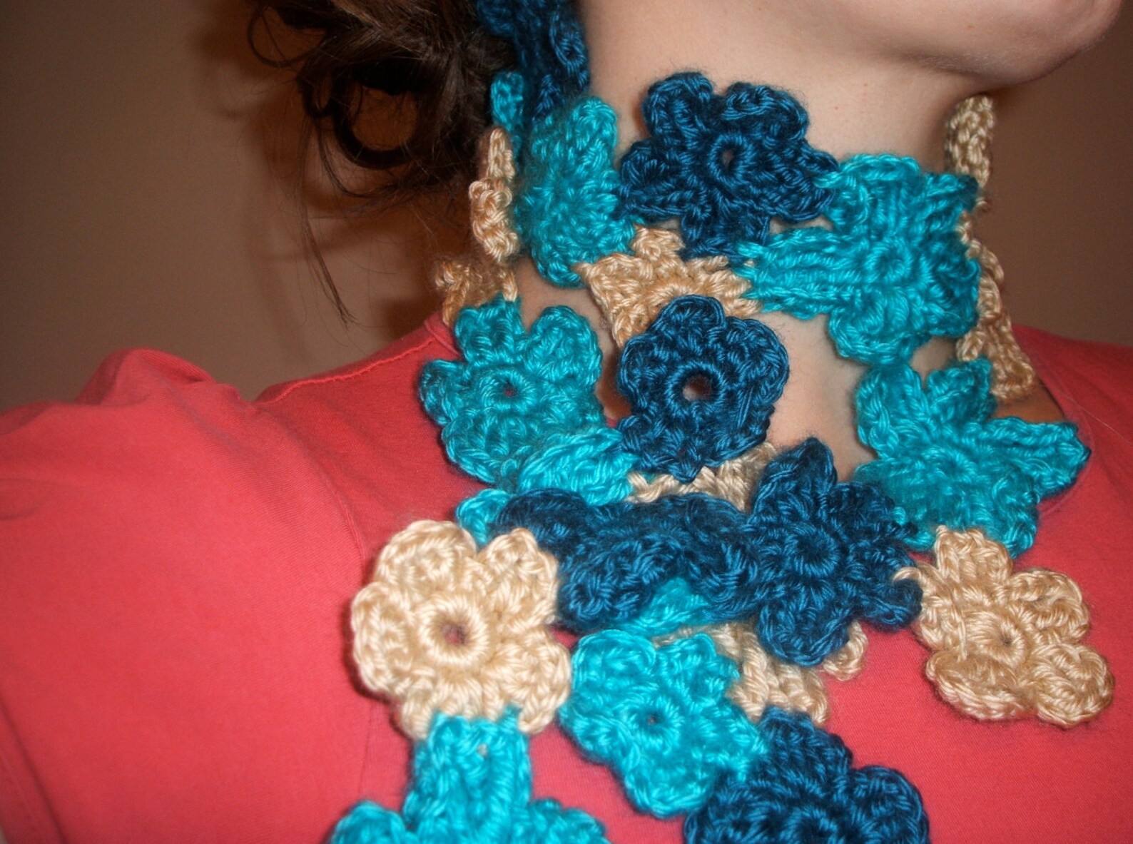 PDF PATTERN Crochet Flower Scarf Pattern - CAN Sell Finished Items ...