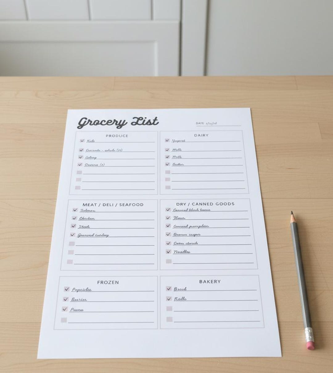 Minimalist Printable Grocery List | Digital Shopping List | Food ...