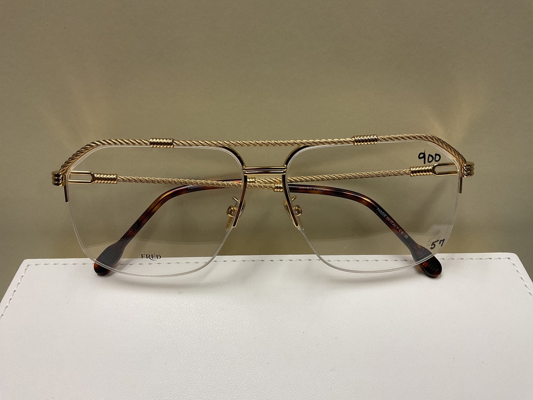 FRED Luxury Gold Textured Eyeglasses - Etsy