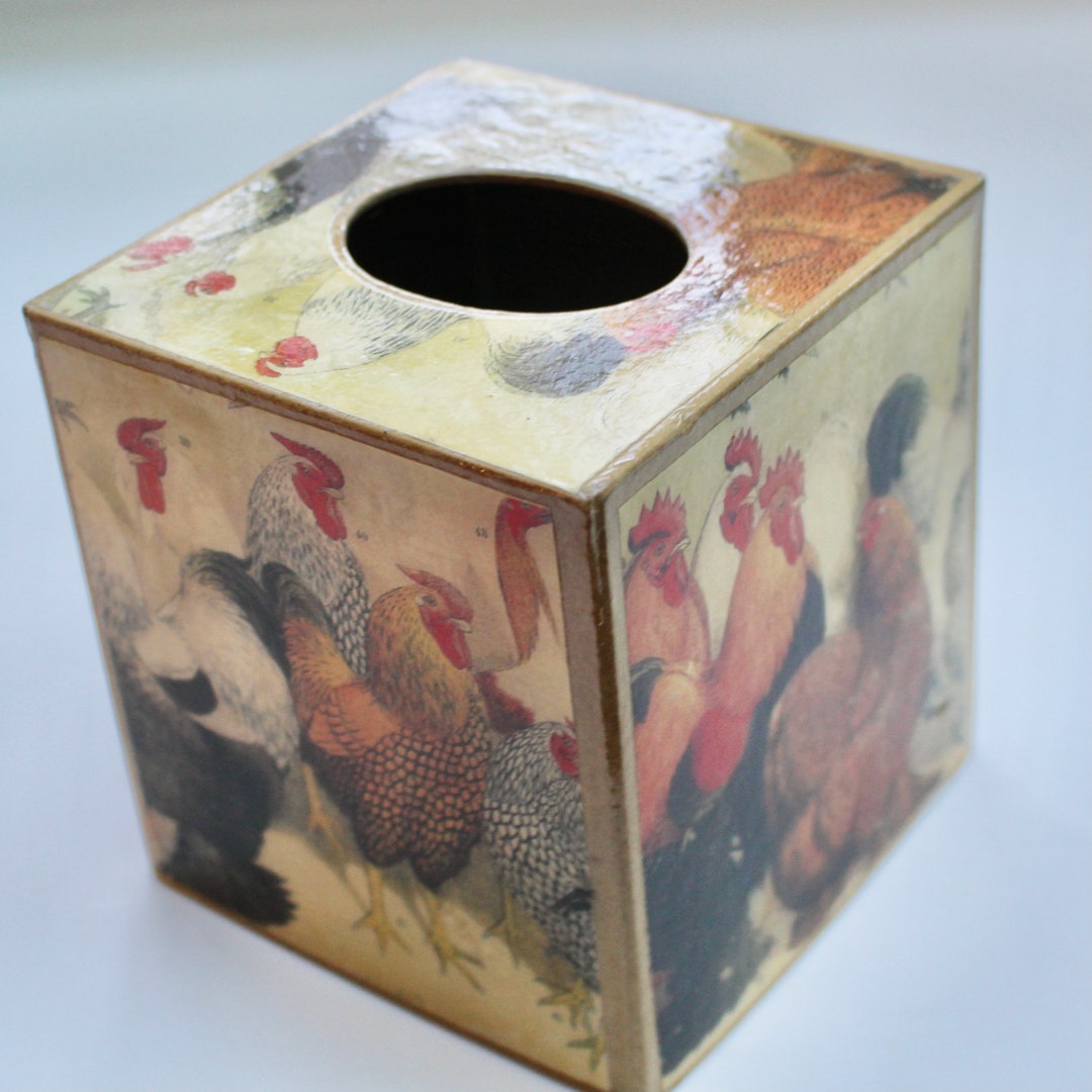 Victorian Chickens and Roosters Tissue Box Cover - Etsy