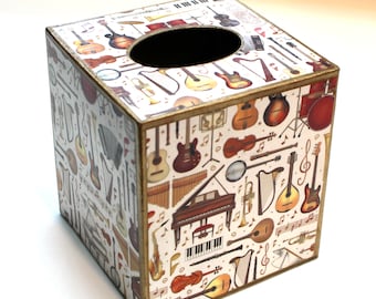 Musical Notes Tissue Box Cover Wooden Perfect in Homes/ Hotels - Etsy