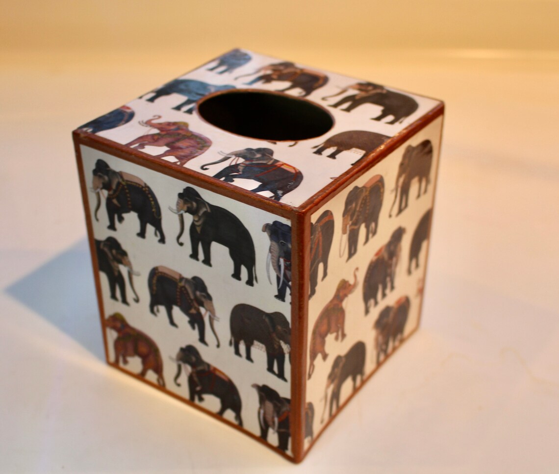 Indian Elephant Tissue Box Cover - Etsy