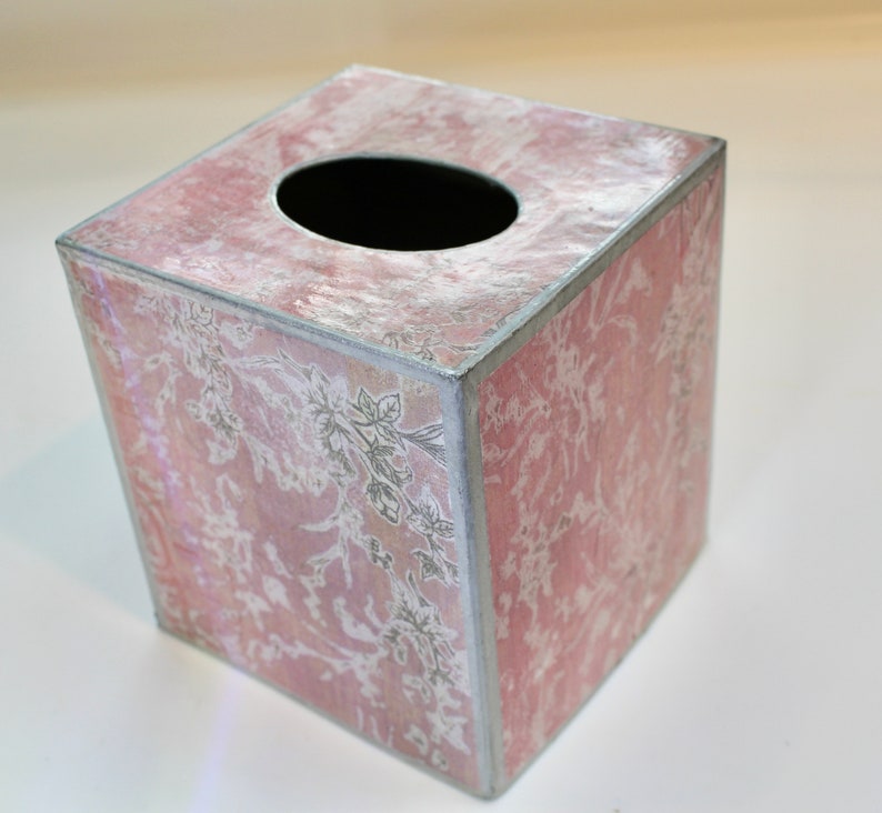 Contemporary Pink and Silver Tissue Box Cover - Etsy
