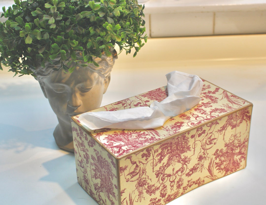Pink Toile Family-size Tissue Box - Etsy