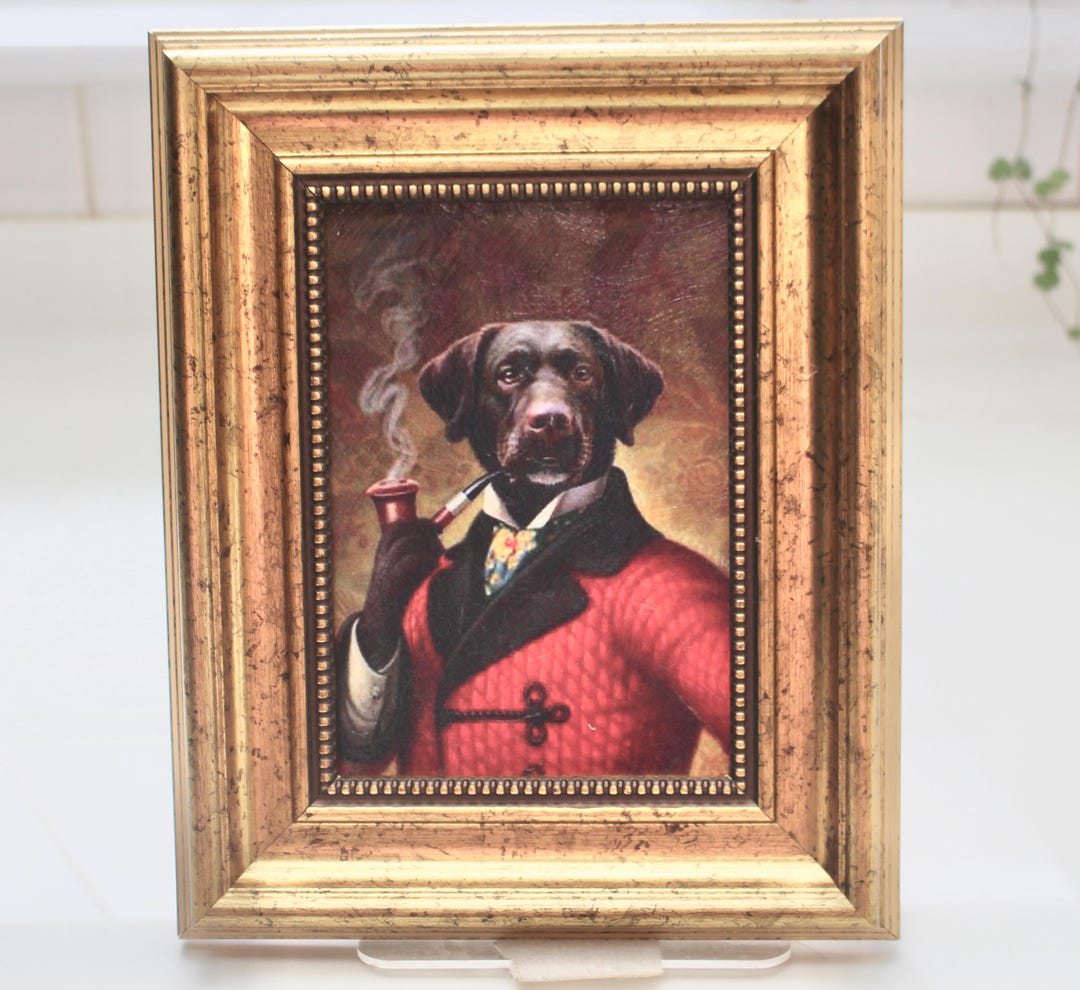 Bob, the Black Lab, Framed Oil Painting Print on Canvas - Etsy