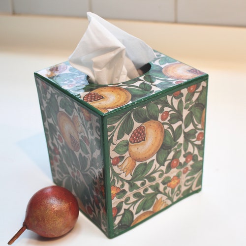 Aqua/teal Forest Leaves Tissue Box Cover | Etsy