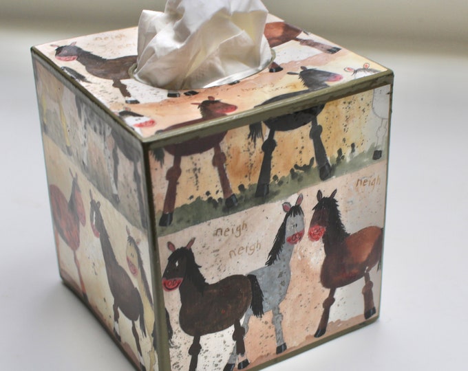 My Pretty Ponies Tissue Box Cover - Etsy
