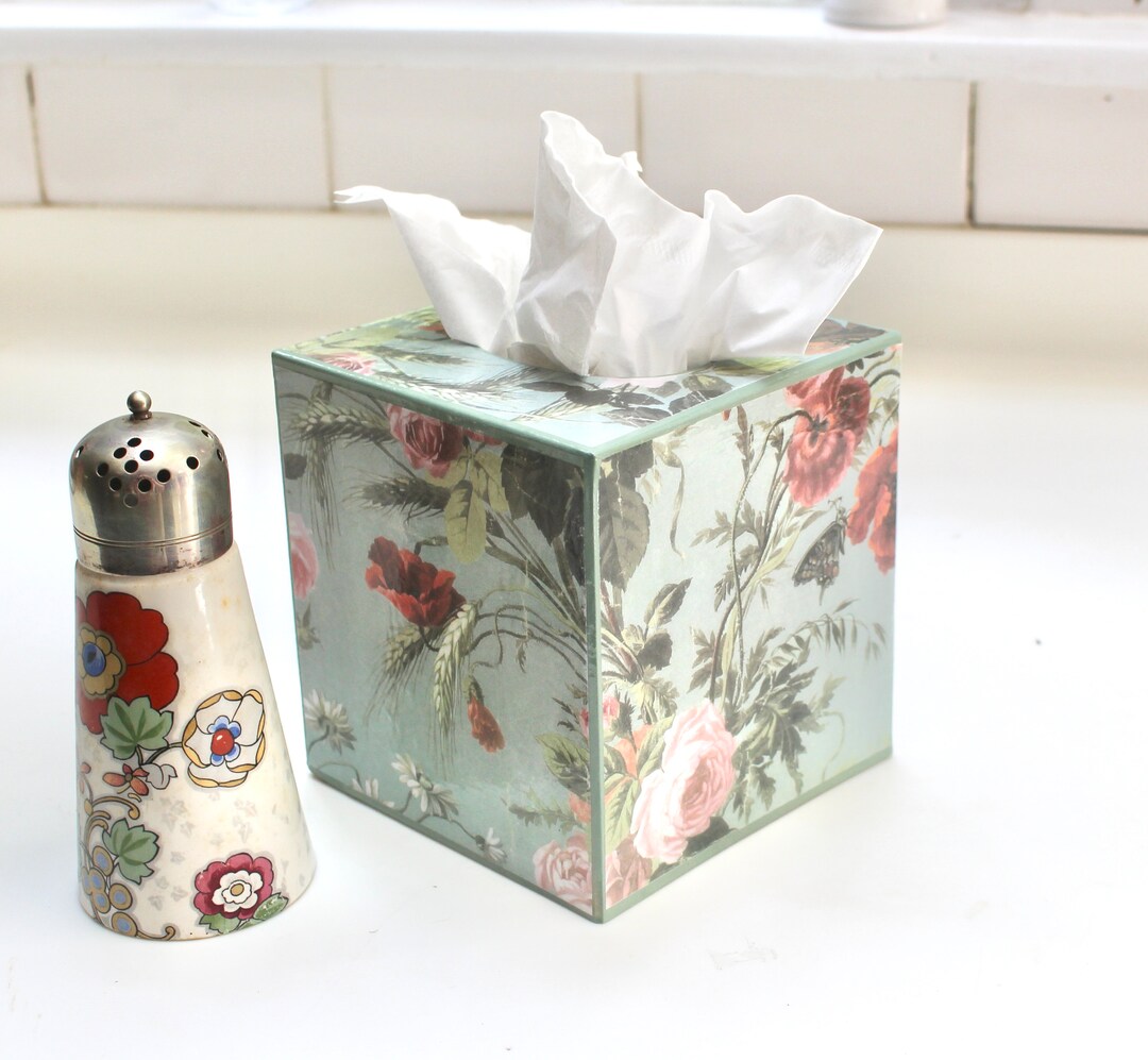 Tea Rose Tissue Box Cover - Etsy