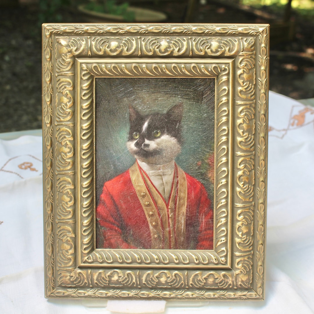 William the Cat - Framed Oil Painting Print on Canvas - Etsy