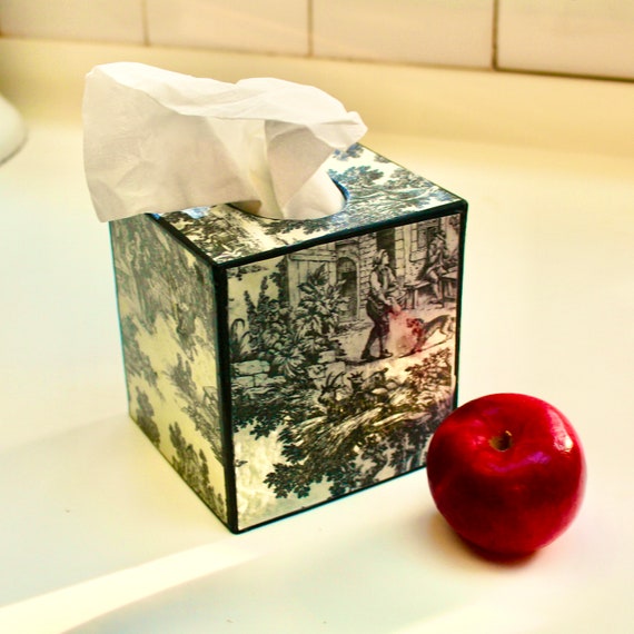 Black and White Toile Tissue Box Cover - Etsy