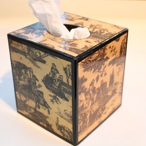 French Toile Tissue Box Cover - Etsy