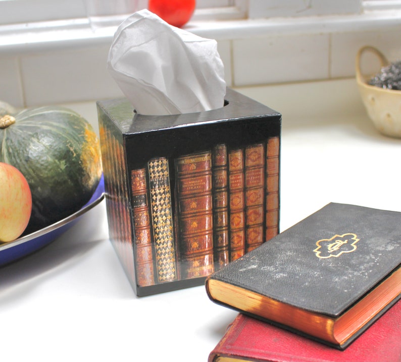 Classic Books Tissue Box Cover - Etsy