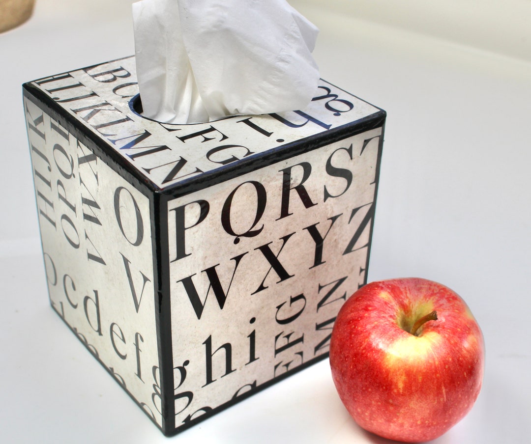 Letters and Numbers Tissue Box Cover - Etsy