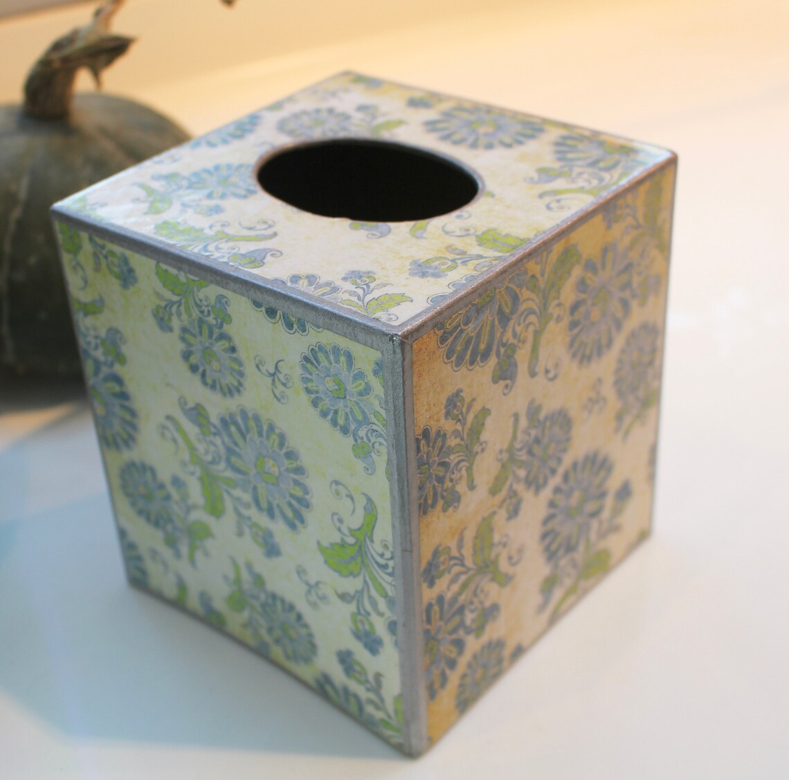 Soft Stylized Floral Tissue Box Cover - Etsy