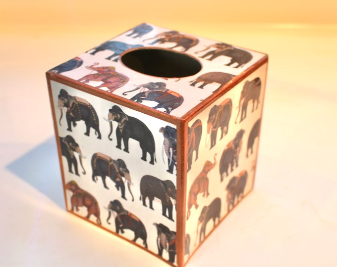 Indian Elephant Tissue Box Cover - Etsy