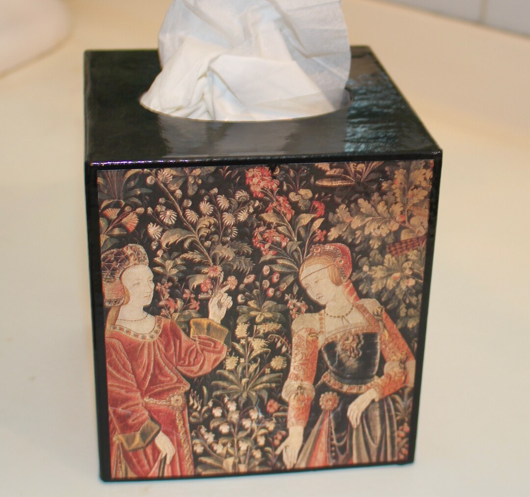 Medieval Tapestry Tissue Box Cover - Etsy