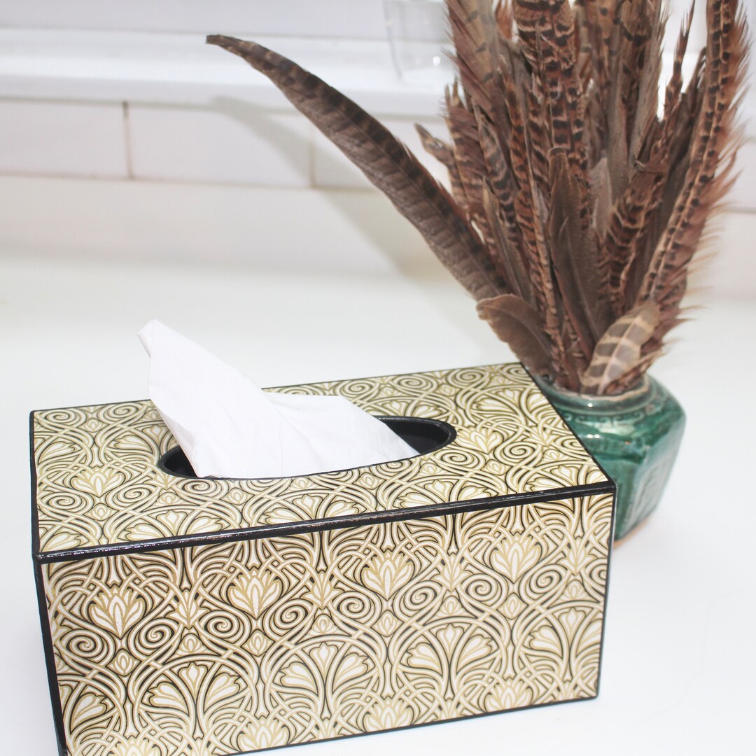 Lotus Art Deco Family-size Tissue Box Cover - Etsy