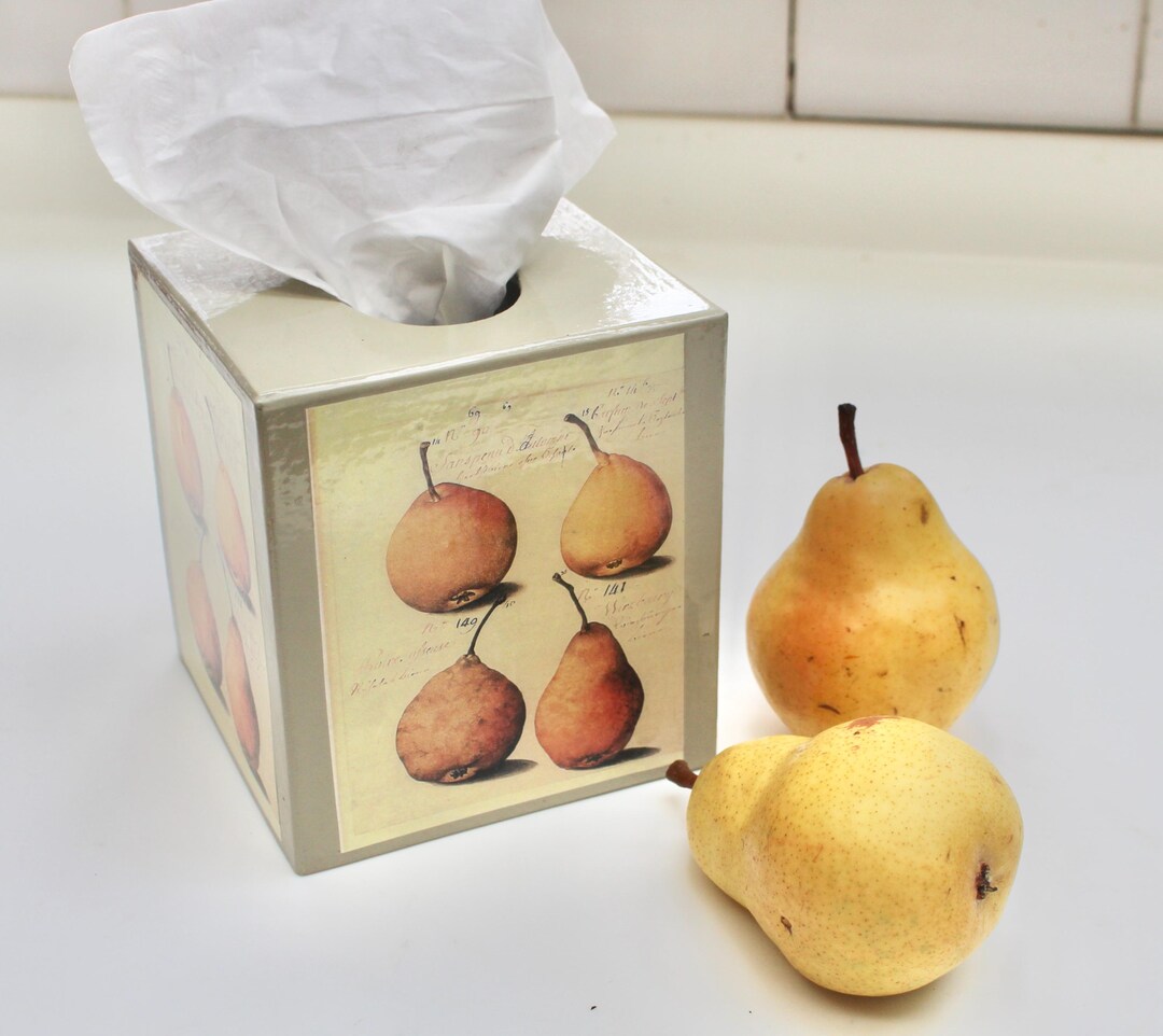 Antique Pear Tissue Box - Etsy