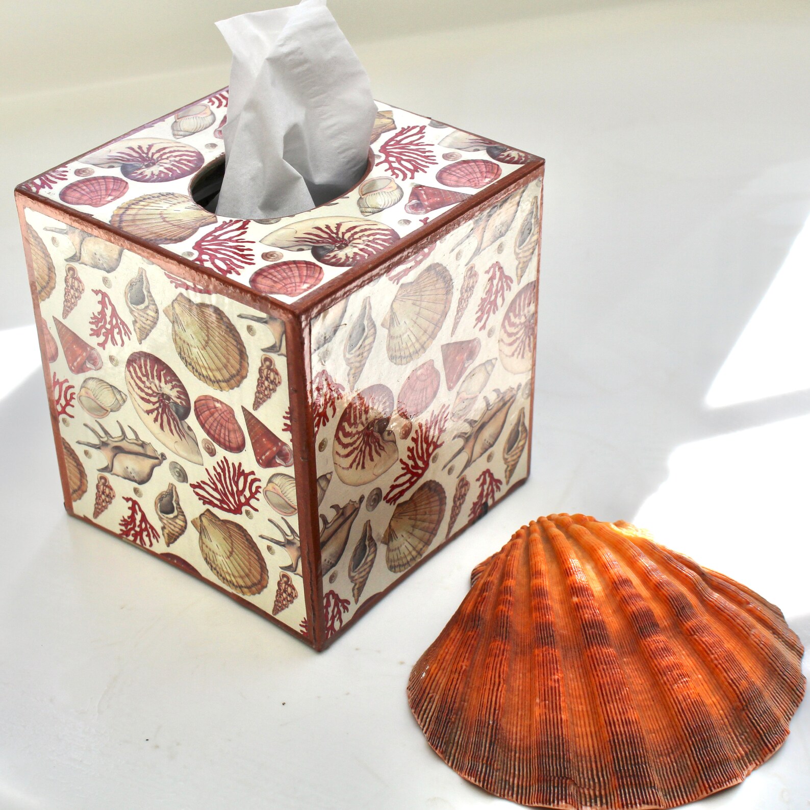 Shell Tissue Box Cover - Etsy