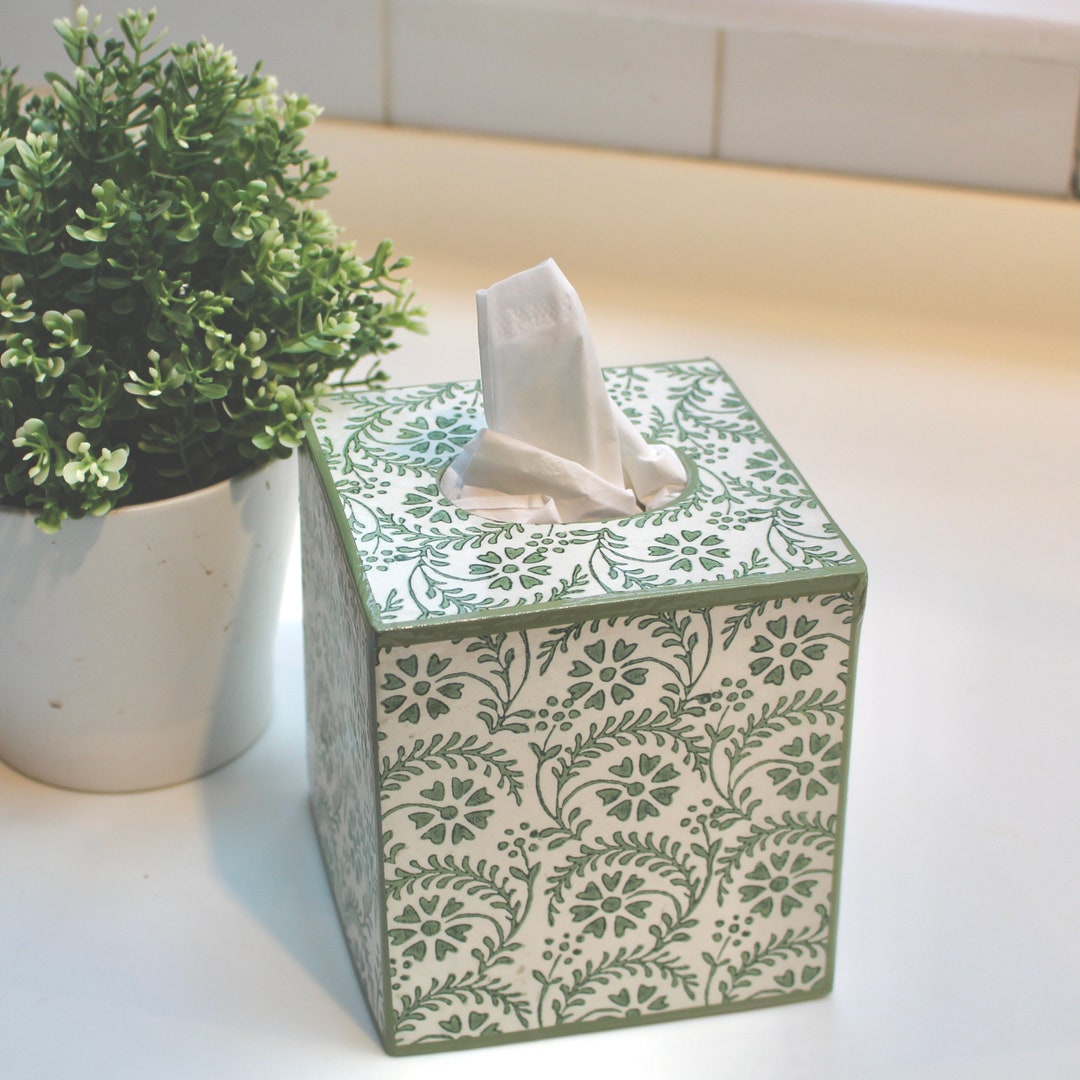 Green Spring Tissue Box Cover - Etsy