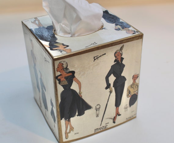 Retro Fashion Tissue Box Cover Etsy Canada