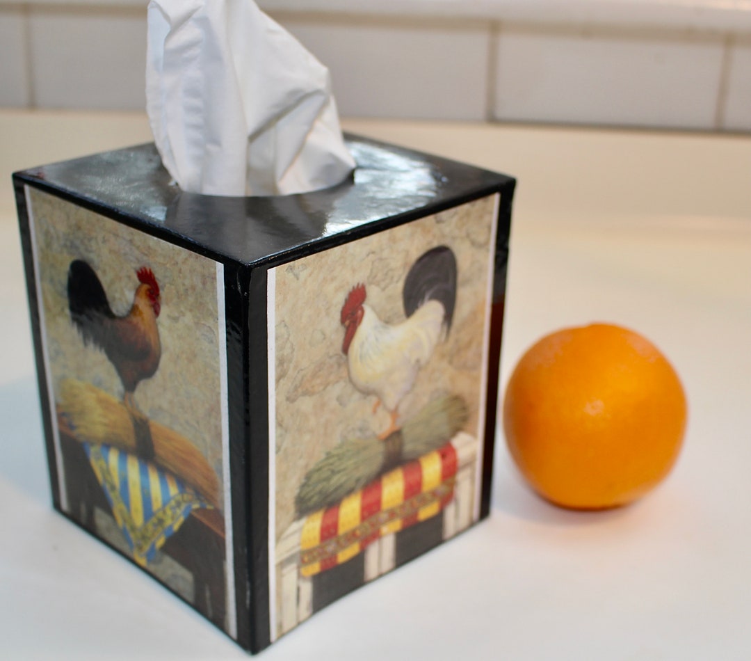Provencal Roosters Tissue Box Cover - Etsy