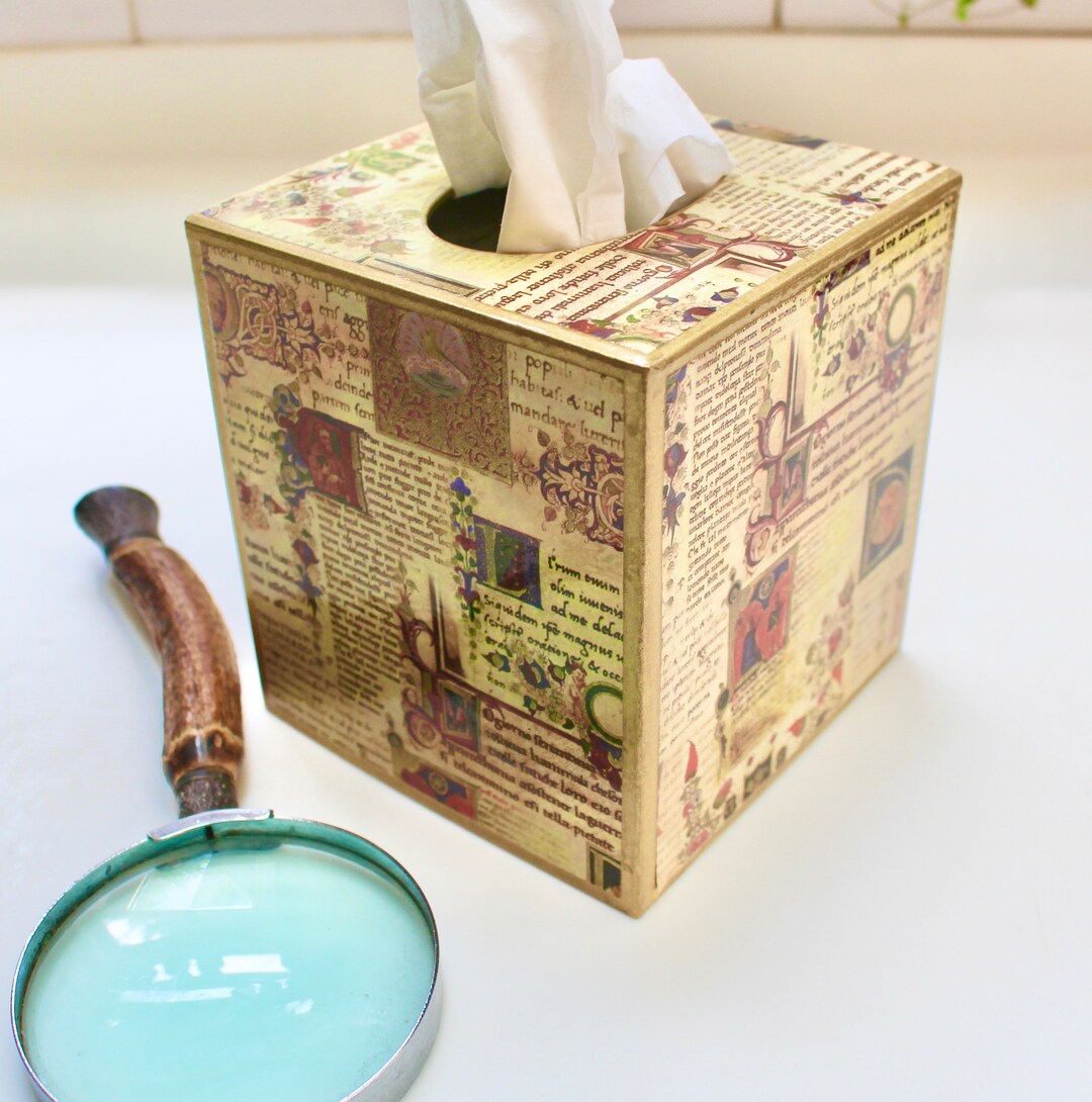 Medieval Manuscript Collage Tissue Box Cover - Etsy
