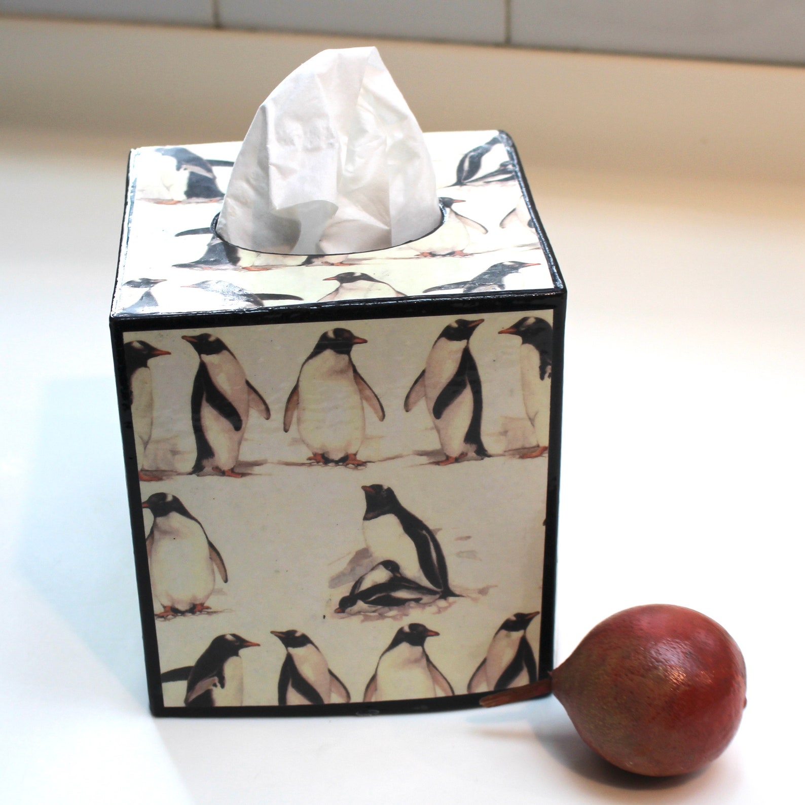 Penguin Tissue Box Cover - Etsy