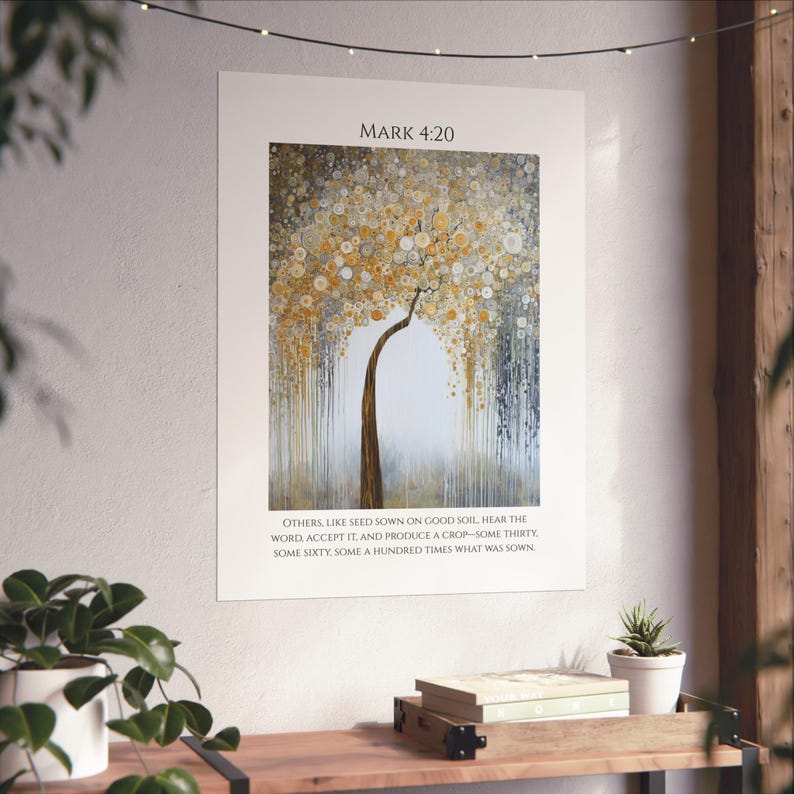 Fruit of the Spirit, Bible Verse Fine Art Poster, Mark 4 20, Art ...
