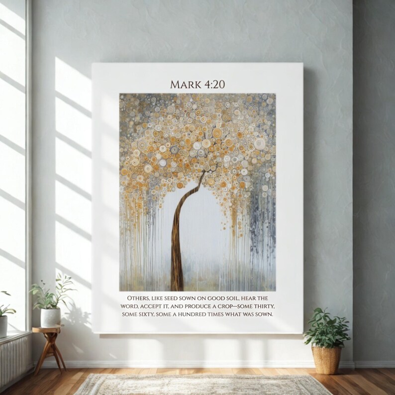 Fruit of the Spirit, Bible Verse Fine Art Poster, Mark 4 20, Art ...