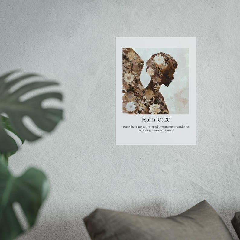 Angel Scripture Art Poster, Bible Verse Fine Art, Angel Series 1, Art ...