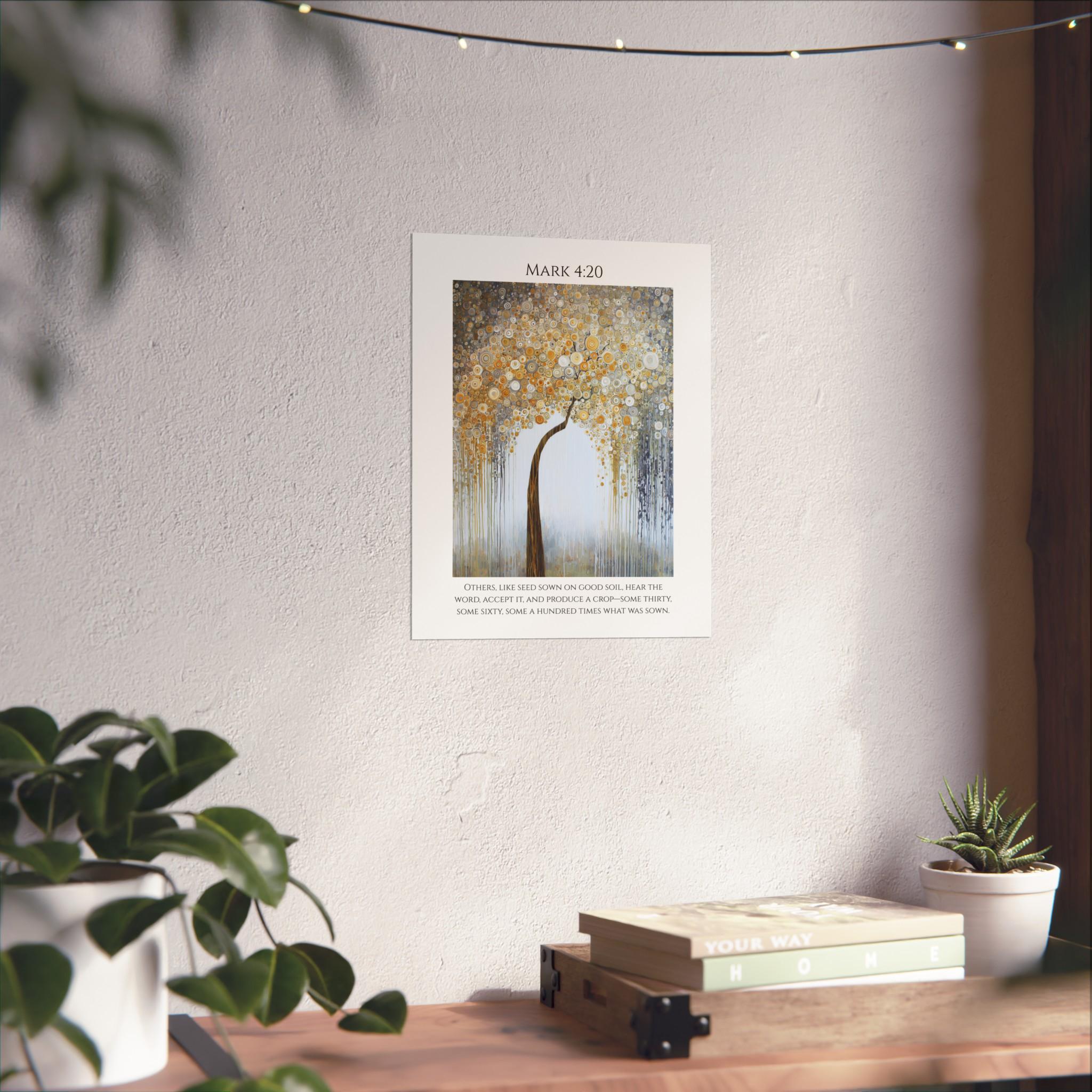 Fruit of the Spirit, Bible Verse Fine Art Poster, Mark 4 20, Art ...