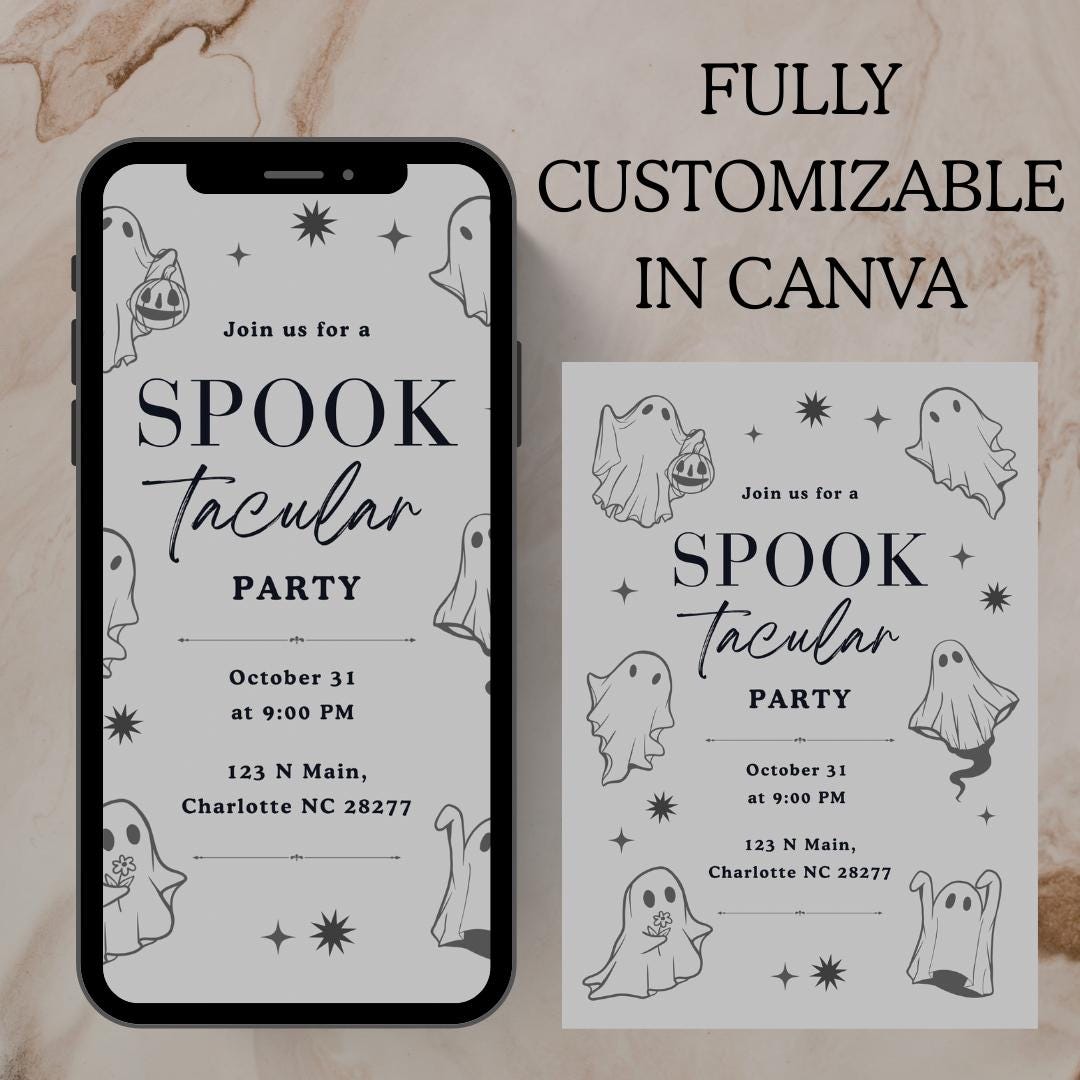 Editable Halloween Spooktacular Invitation – Digital Download – Canva ...