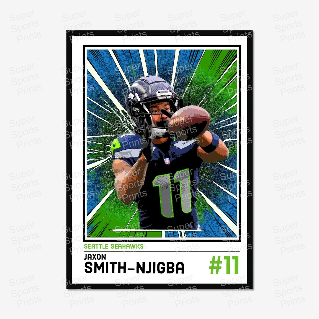 Jaxon Smith-njigba Seattle Seahawks Poster – Comic Retro NFL Art Print ...