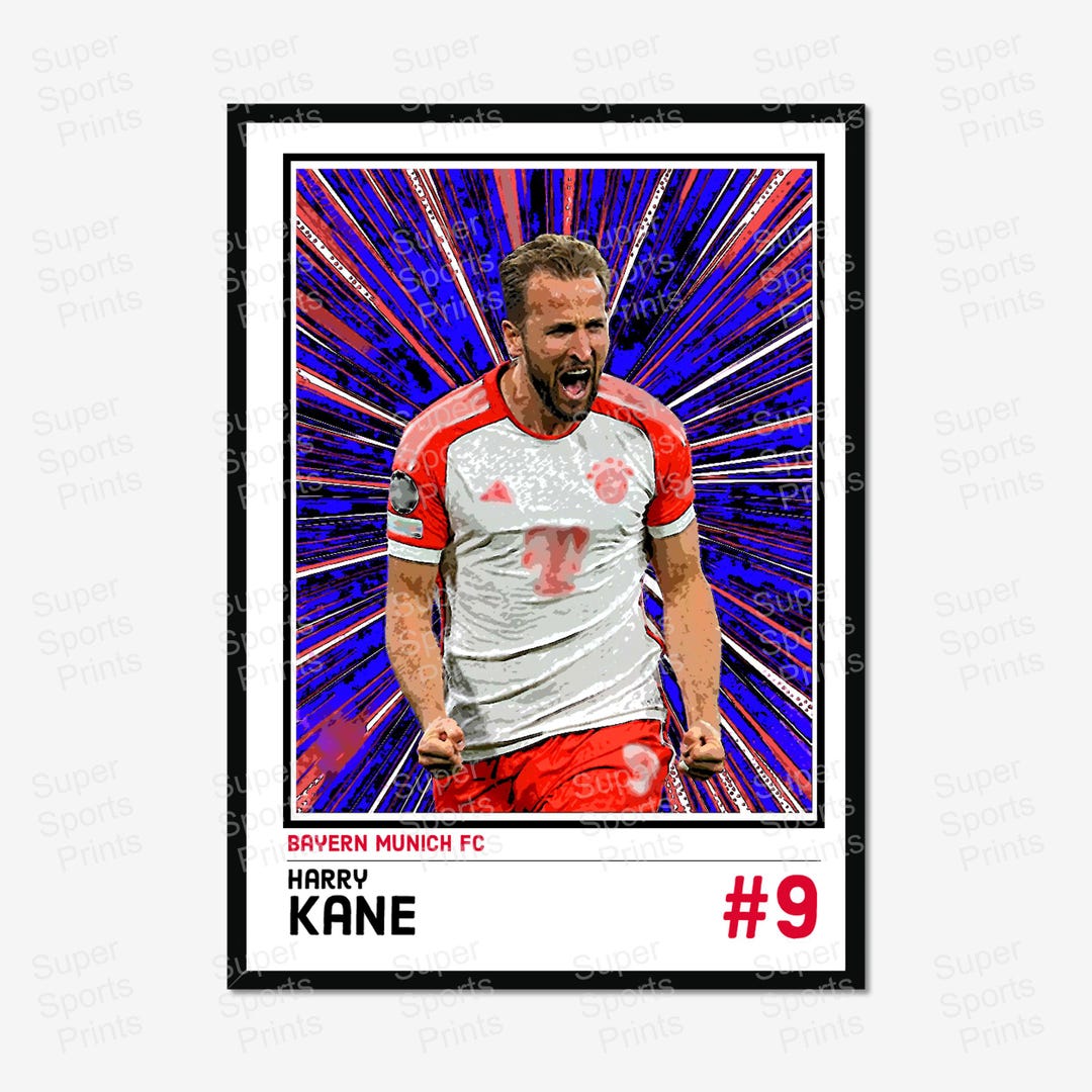 Harry Kane Bayern Munich Poster – Football Retro Comic Style Sports ...
