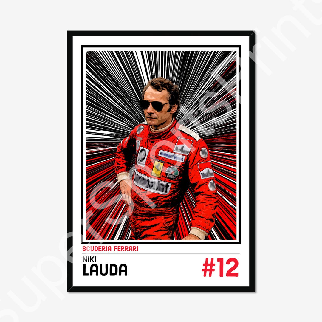 Niki Lauda Ferrari F1 Poster - Retro Comic Style Sports Print - Etsy