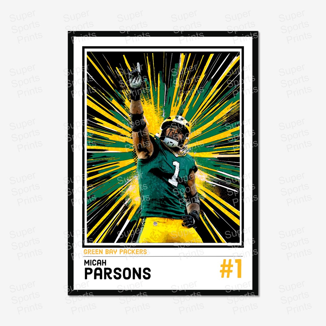 Micah Parsons Green Bay Packers Art Print – Retro Comic Style NFL ...