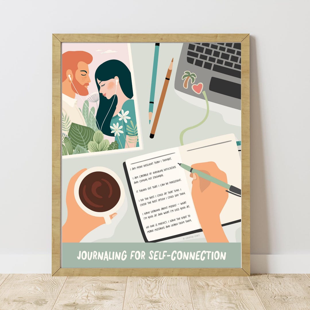 Journaling for Self-connection Poster | Printable Wall Art | Positive ...