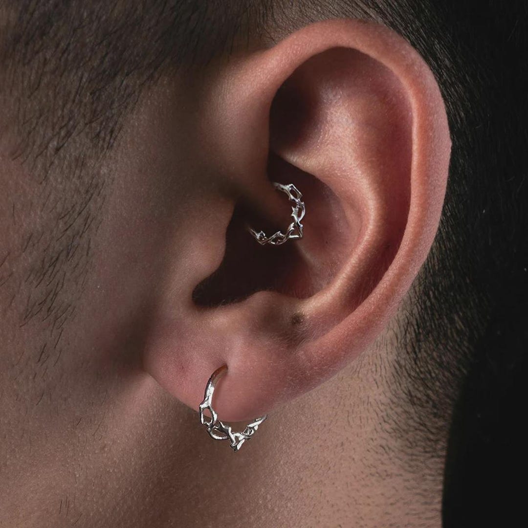 16G Titanium Crown Thorns Nose Ring - Septum Clicker / Earrings ...