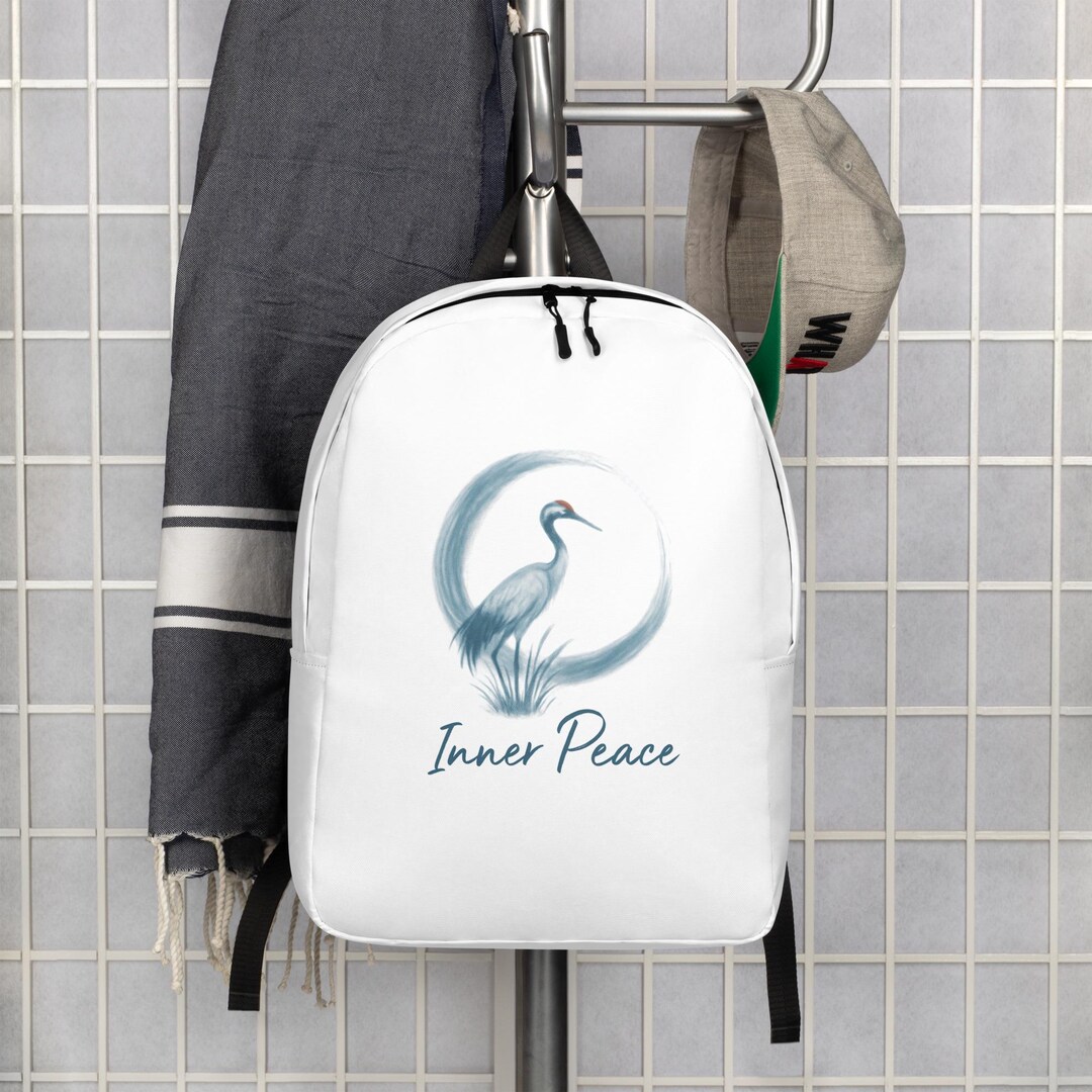 Minimalist Backpack | Zen Crane Watercolor Design - Etsy