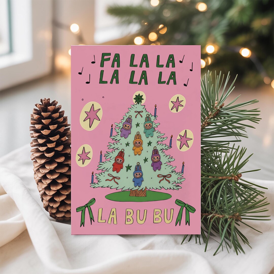 Labubu Christmas Card - Funny Trendy Holiday Card for Friend or ...