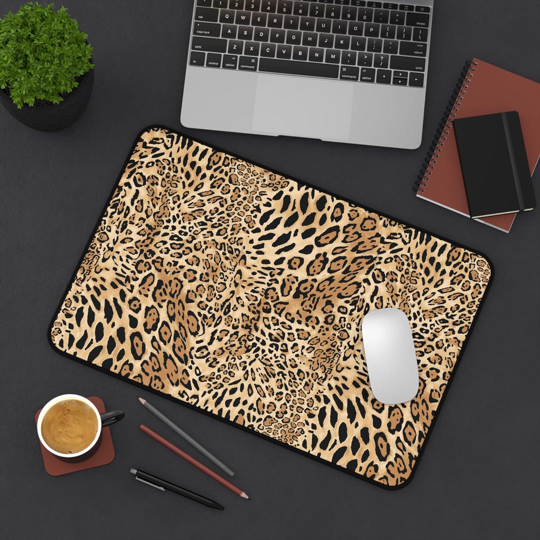 Leopard Print Desk Mat: Chic Home Office Decor - Etsy